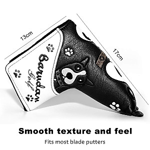 barudan golf Lovely Dog Cartoon Putter Cover Headcover Blade Putters Head Cover with Magnet Magnetic Closure Leather for Scotty Cameron Odyssey Ping Taylor Made Brown Cute Animal