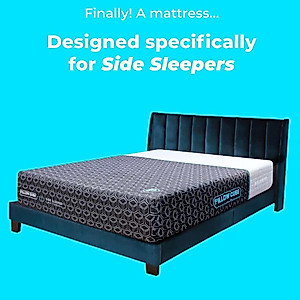 Pillow Cube Deluxe 4 Layer Breathable King Mattress for Side Sleeper with Hip Support Foam, Soft Shoulder Zone and Plush Cube Cover, Gray