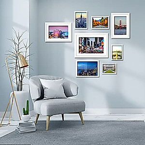 POUYCIW 12x16 inch Wood Picture Frame for Wall Hanging Square Photo Frames with Mats 10x14 inch Pictures for Baby Scan,Poster,Decoration,Anniversary,Wedding,Christmas,Diamond Painting(White)