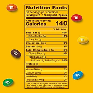 M&M'S Milk Chocolate Candies, Milk Chocolate And Peanuts, 38 Oz Bag