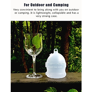Transparent Portable Collapsible Wine Glass | Unbreakable, Shatterproof Clear Plastic Wine Glass | BPA FREE, Dishwasher Safe, Detachable Stem Wine Cup | Perfect for Camping, Outdoor, and Travel