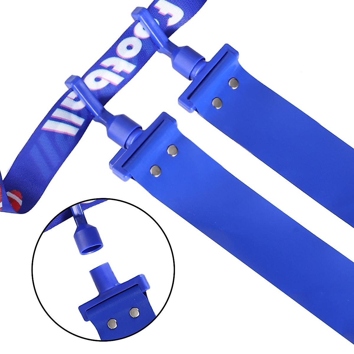 ANCKNE Flag Football Set, 2 Player Flag Football Belts for Kids/Youth/Adult, Includes 2 Adjustable Belts, 6 Flags, Strong Buckle Belt for Kids Players of Flag Football (3 Red & 3 Blue Flags)