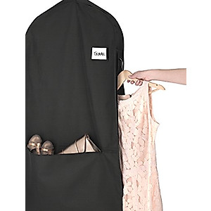 Whitmor Zippered Garment Bag with Pocket, Black