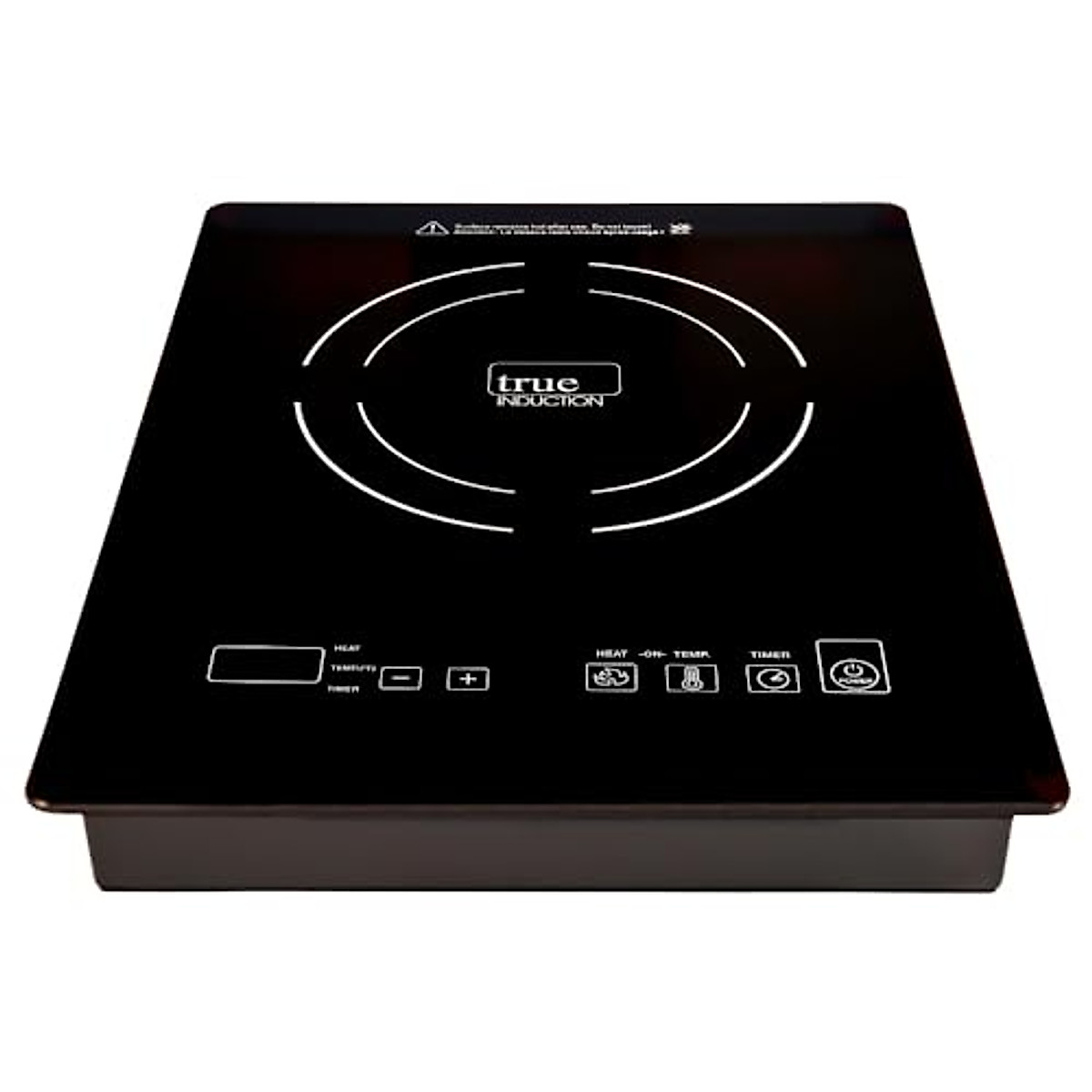 True Induction TI-1B 12-inch Single Element Black Induction Glass-Ceramic Cooktop 1750W 858UL Certified