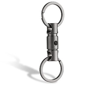 KeyUnity KA24 Detachable Key Ring Connector, Double-end Swivel Keychain Titanium Rotatable Key Organizer Linker for Carabine