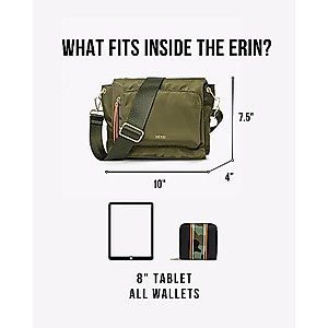 MERSI Erin Crossbody Purse, a Stylish Lightweight Nylon Crossbody Bag, Water-Resistant Everyday Purse or Travel Companion Perfectly Designed for Women on the Go - Olive