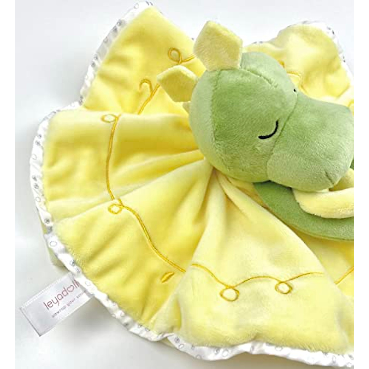 LeyaDoll Baby Security Blanket Dinosaur Lovey Soft Baby Snuggle Toy Unisex Baby Stuff Nursey Toy for Girls Boys, Newborn Essentials, Lightweight, Yellow
