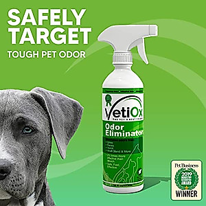 VetiOx Pet Odor Eliminator, Veterinarian Strength Dog and Cat Deodorizer, 16 oz Trigger Spray Bottle