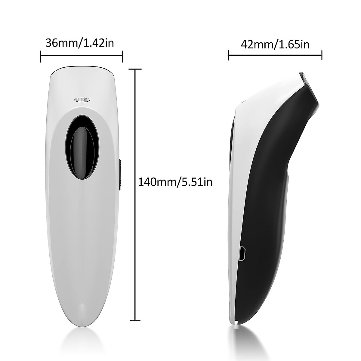 Alacrity 2D Barcode Scanner Wireless & Bluetooth & USB Wired Connection,Connect Smart Phone Tablet PC,QR Image Inventory Bar Code Scanner with Vibration Alert CO-R40BW