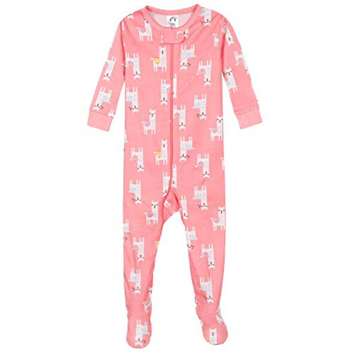 Gerber Baby Girls' 4-Pack Footed Pajamas, Love Llamas Pink, 18 Months