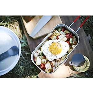 Trangia Mess Tin Reusable Sustainable Storage Container, Red Handle, Large