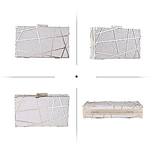 Tanpell Women Evening Bags Sparkling Handbag Metal Hollow Designer Wedding Party Clutch Purse Silver