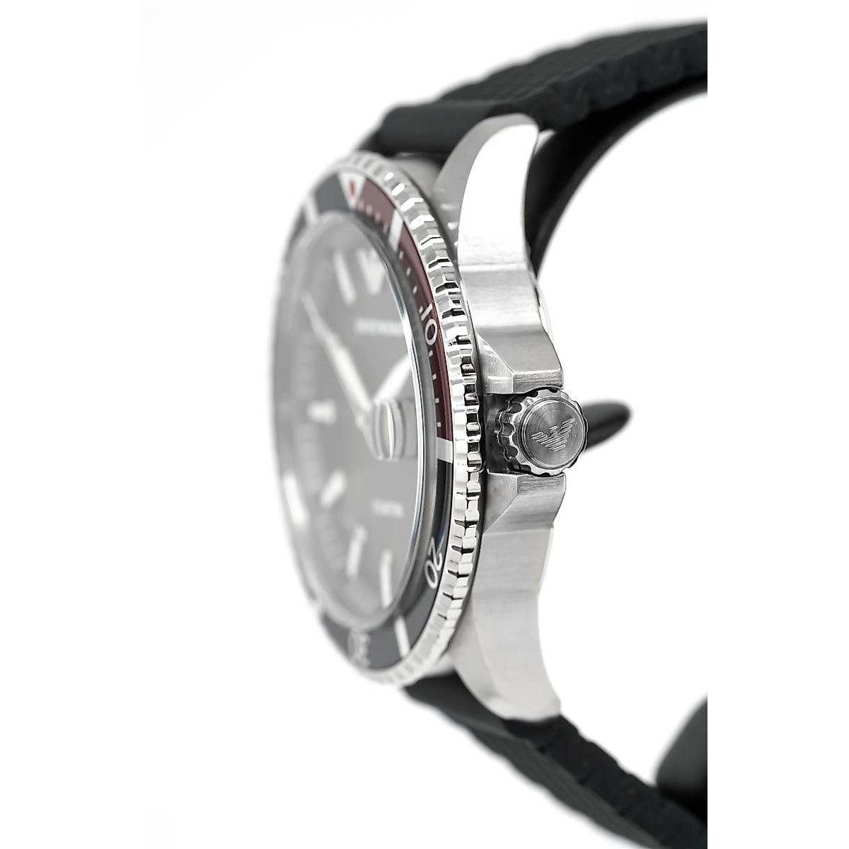 Emporio Armani Emporio Armani Three-Hand Date Black Mesh Silicone Watch (Model: AR11341)