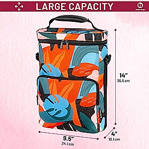 Champagne & Wine Tote Bags for 2 Wine Bottles – Insulated Wine Carrier Bag with 3 Storage Pockets, Detachable Shoulder Strap & Carry Handle – Leakproof, Waterproof Wine Cooler Bag – Sunny Side