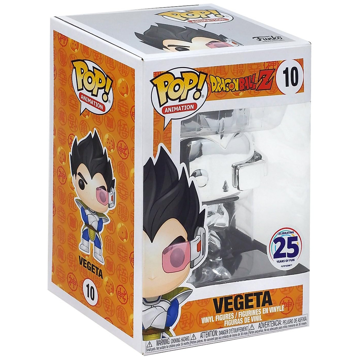 Dragon Ball Z Vegeta Silver Chrome Pop Vinyl Figure Funimation's 25th Anniversary Exclusive