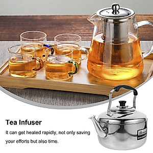 Cabilock 5L Whistling Tea Kettle Stainless Steel Tea Pot Ergonomic Handle Tea Water Pot Kitchen Stovetop Kettle for Home