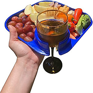 Great Plate Reusable Plastic Plates for Parties with Built-In Cup Holder - Set of 6 Party Plates and Cups for Kids or Adults for Tailgating BBQ Camping Picnics (Red, White and Green, Square)