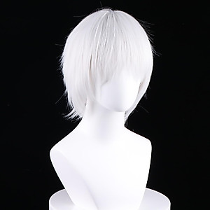 KiyaCos Anime Silver White Cosplay Wig Synthetic Party Hair Anime Comics Coser Costume Wigs