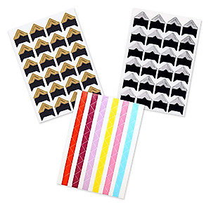 Vexko Scrapbook Bullet Journal Kit: 1 Scrapbook: [7X7 Inches] 20 Sheets, Hardcovers, Black Pages + Scrapbook Supplies: 5 Stencils, 10 Metallic Markers, 3 Sheets of Photo Corners | DIY Photo Album