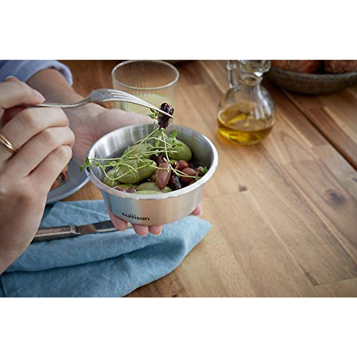 CUITISAN FLORA ROUND AIRTIGHT CONTAINER NO.5 21.6oz, STAINLESS STEEL FOOD CONTAINER, WATERPROOF, MICROWAVE and DISHWASHER AVAILABLE