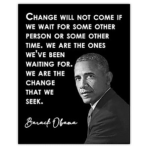 Black Leaders: MLK Jr, Malcolm X, Maya Angelou, Barack Obama: Positive Quotes; Inspirational, Motivational Wall Art Decor Poster for Office, Classroom, Livingroom | Set of 4 Unframed Posters 8x10