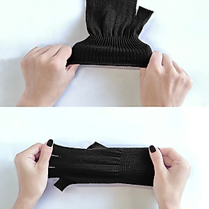 Evridwear Merino Wool Fingerless String Knit Liner Touchscreen Glove s(Black)