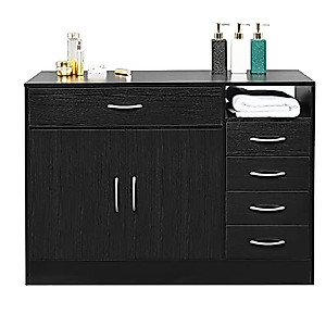Black Bathroom Cabinet Bathroom Organizer Countertop Cabinet Organizer, Kitchen Cabinet Pantry Organizers and Storage Accent Buffet Sideboard for Living Room and Kitchen 41.34"L x 15.75"W x 29.13"H