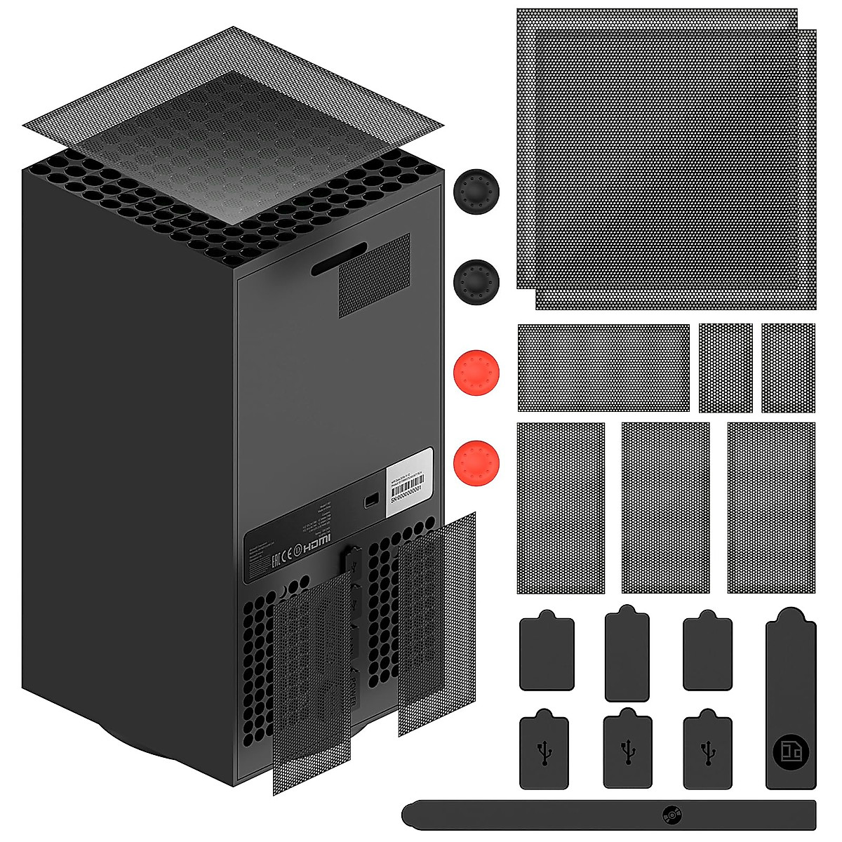 FYOUNG Dust Filter, PVC Cover Compatible with Xbox Series X Console Top and Back Protection - 2 Sets