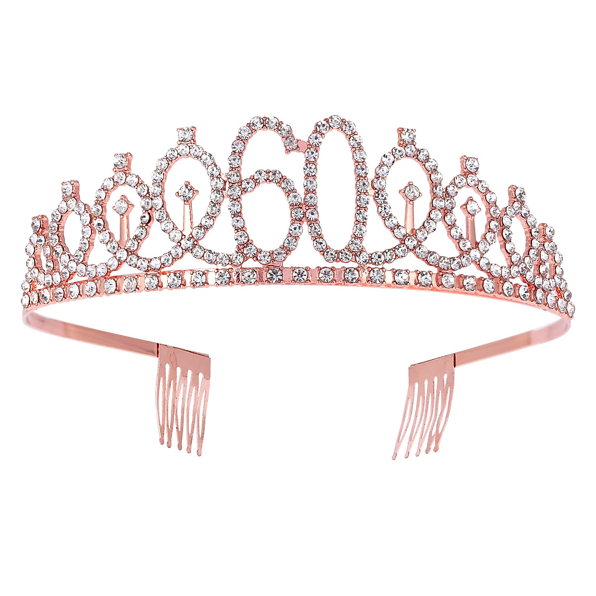JunyRuny 60th Birthday Sash and Tiara Rose Gold 60th Birthday Decorations for Women Birthday Gifts for Women 60-Year-Old Happy 60 Birthday Party Favor Supplies