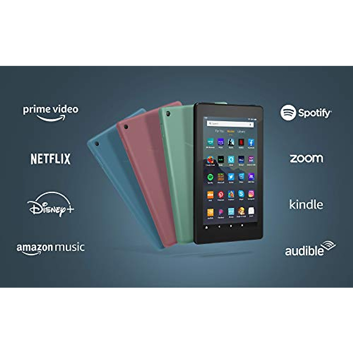 Fire 7 tablet, 7" display, 16 GB, latest model (2019 release), without lockscreen ads, Black