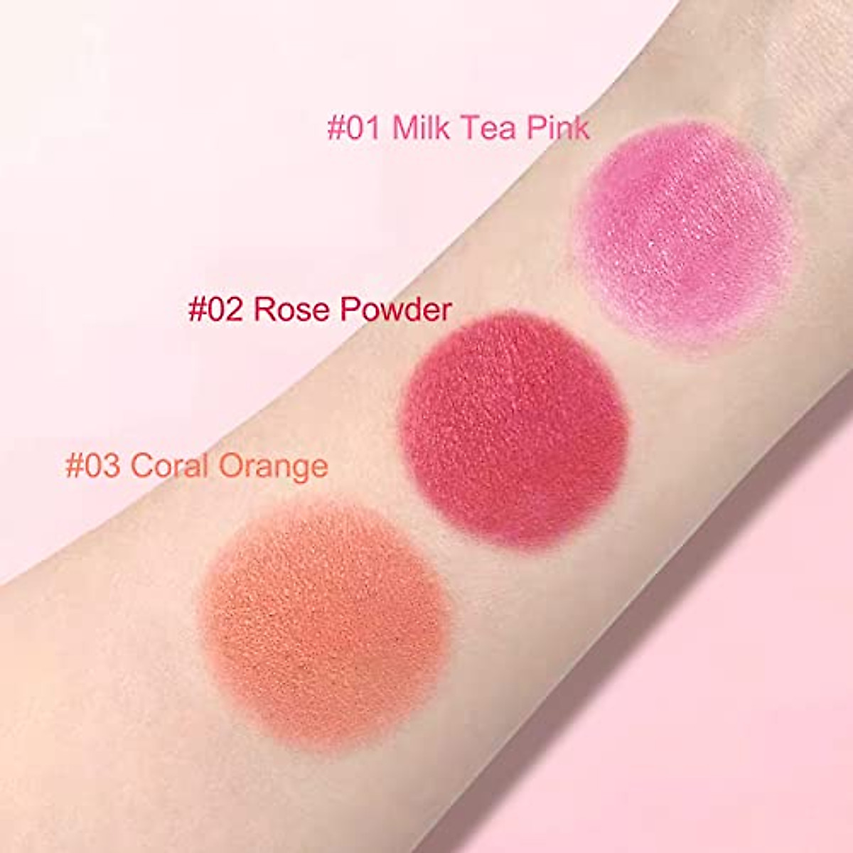 Erinde Cream Blush Stick with Brush, Cream Blush for Cheeks, Lightweight Light Pink Blush Stick, Waterproof, Long-lasting, 3 In 1 Cheek Blush & Lip Tint & Eyeshadow Makeup Stick, 01# Milk Tea Pink