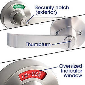 Bathroom Privacy Lever Lock with Large Indicator for Men Women Restroom Inuse or Vacant, ANSI Grade2 Commercial Grade, Perfect for Professional Office Buildings Apartment Airbnb Warehouse
