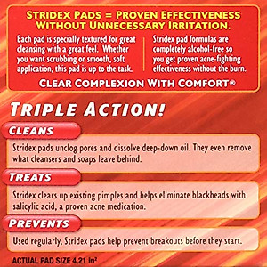 Stri-dex Pads Maximum Strength, 3 Pack of 55 Pads