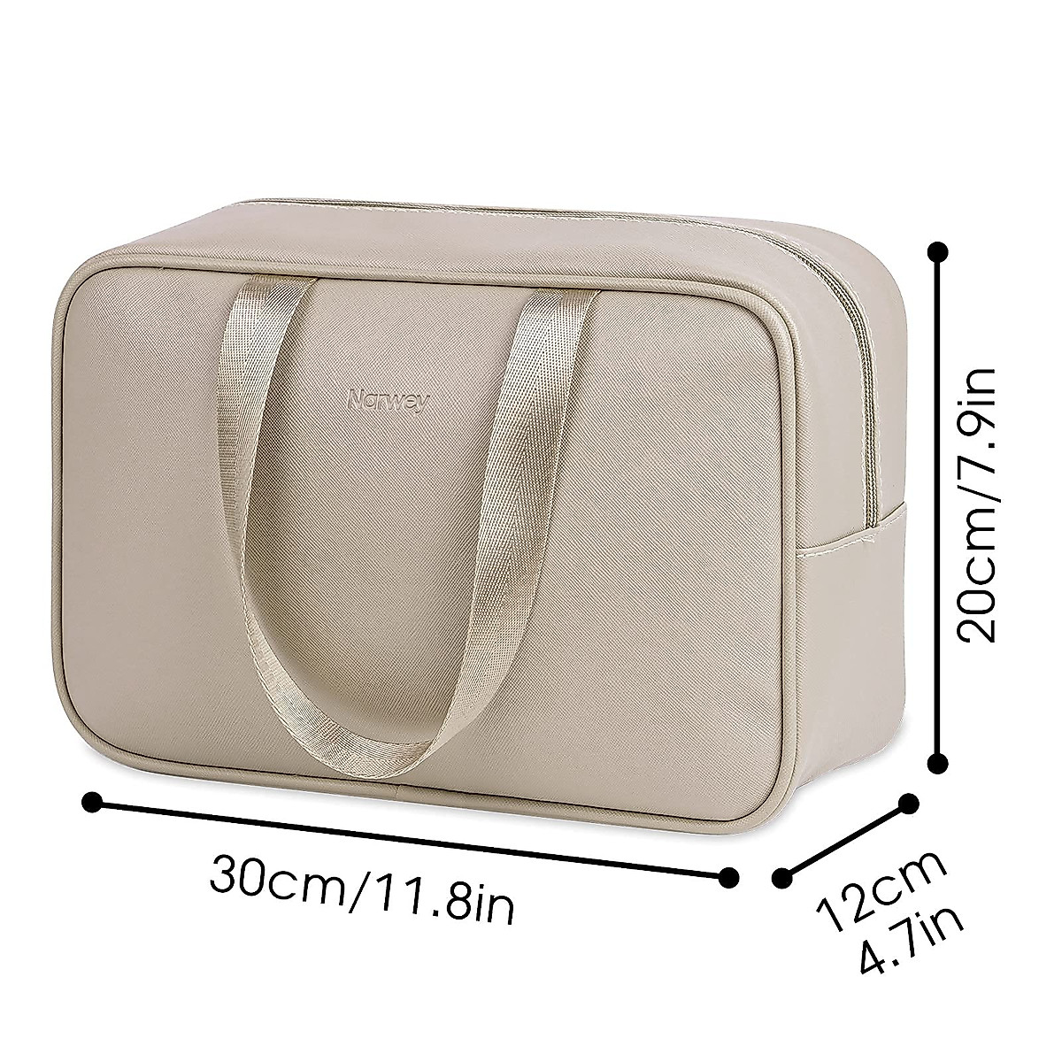 PU Leather Large Travel Toiletry Bag Women Toiletries Bag Skincare Bag Makeup Bag Organizer Make up bag Cosmetic Bag Medicine Bag for Girls (Large, Brown)