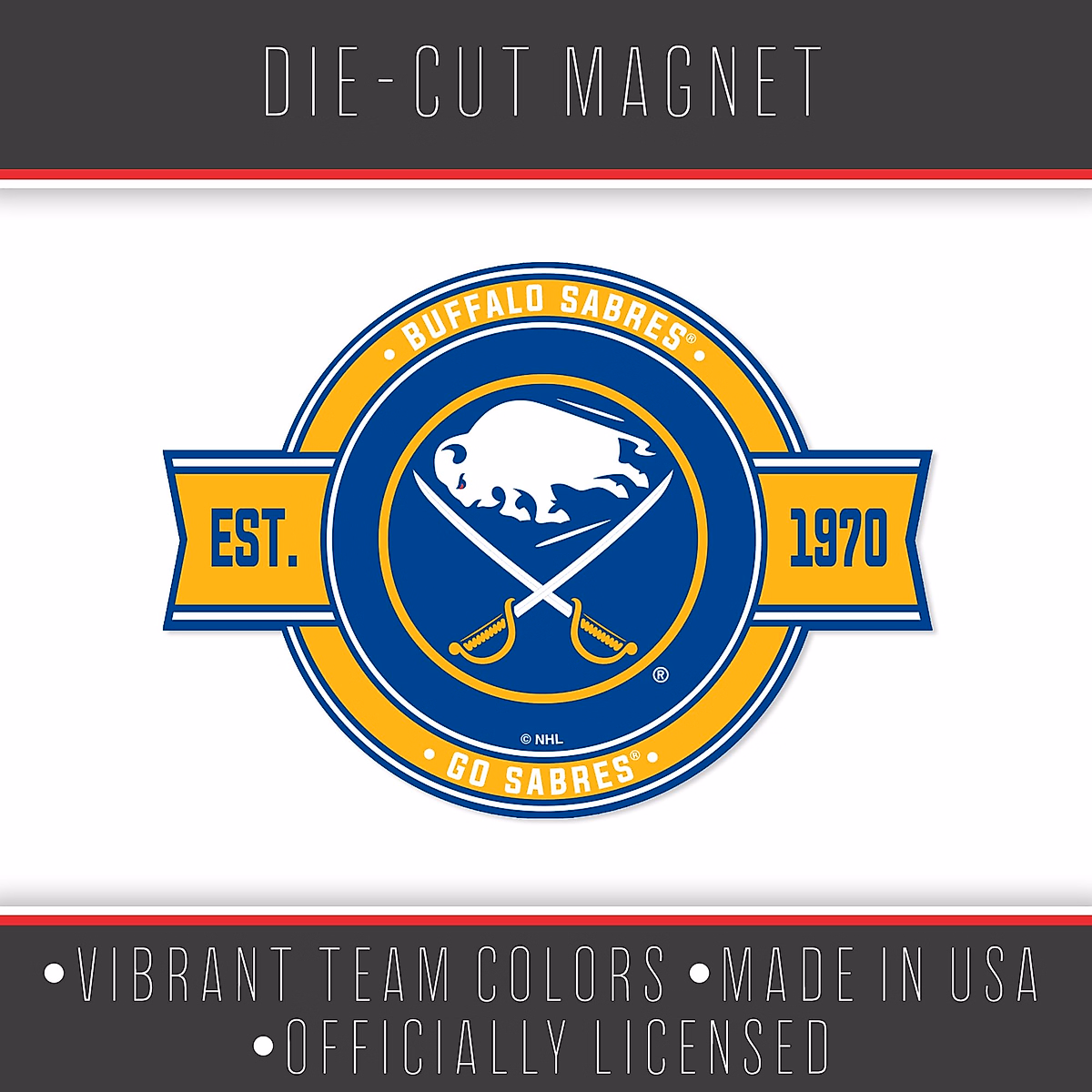 Rico Industries NHL Hockey Buffalo Sabres Standard Badge Magnet - for Car, Fridge