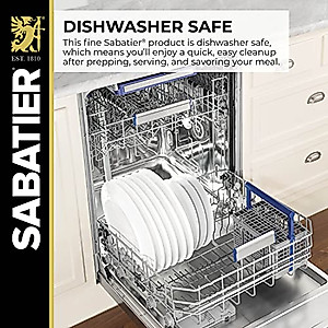 Sabatier Plastic Cutting Board with Non-Slip Edges, Dishwasher- Safe Poly Chopping Board for Kitchen with Easy Grip Handle, 11-inch x14-inch, White