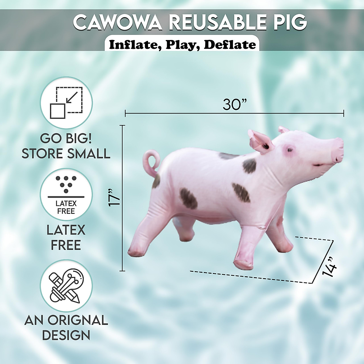 Inflatable Pig, Decorations for Birthday Party Supplies Toy, Cowboy & Cowgirl Farm Theme Gifts, Blow Up Boar Decor, Inflables Para Fiestas Pig Balloon, Fun Decoy Pig Inflatable Party Decoration