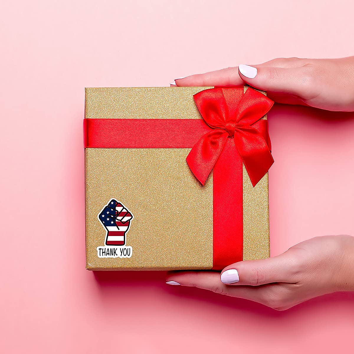 Littlefa 1.5” Thank You with America Flag Design Stickers,Thank You Stickers,Bakeries Stickers,Handmade Stickers,Small Business Stickers, Envelopes Stickers, Gift Bags Packaging 500 PCS