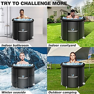 Ice Bath Tub for Athletes, 105 Gallons(400L) Portable Ice Baths Pod with Lid, Arctic Pod Cold Therapy Tub for Recovery, Anti-Leak Ice Cabin for Adults, 34'' x 30''