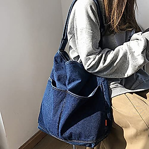 KESYOO Denim Shoulder Bag Purse Womens Hobo Tote Canvas Bag Vintage Crossbody Bag