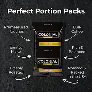 Colonial Coffee Packets, Pre Ground Coffee Packs, Signature Breakfast Blend Medium Roast, Bulk Single Pot Bags for Drip Coffee Makers, (2.5 oz Bags, Pack of 32)