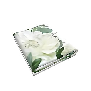 luxteen Silver Sage Green and White Flowers Hand Towels Face Towel Soft Thin Guest Towel Portable Kitchen Tea Towels 16x30 inchs Dish Washcloths Bath Decorations Housewarming Gifts