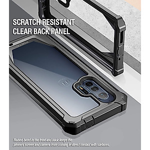 Poetic Guardian Series Case Designed for Moto Edge+ Case, Moto Edge Plus Case, Full-Body Hybrid Shockproof Bumper Cover Without Built-in-Screen Protector, Black/Clear