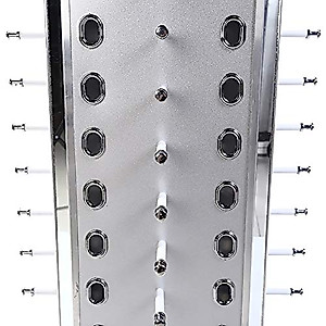 ONEPOINTPOINT Glasses Display Stand 360° Rotating 44 Pairs of Sunglasses Eyewear Holder Display Rack with Mirror (Square)