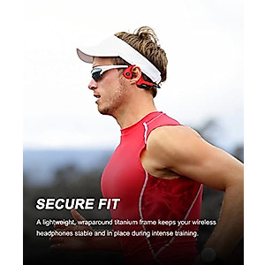 LonFine Bone Conduction Headphones, [2022 Upgraded] Open Ear Headphones Wireless Bluetooth 5.0 Headphones, IPX5 Waterproof Sport Headphones with Mic for Running, Workout, Hiking, Cycling, Driving