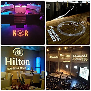 Laulgpoha 30W GOBO Light Projector, High-Definition Custom LED Logo Projector, Rotational GOBO Projector with a Free Glass GOBO Lens, for Indoor Use