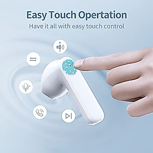 kurdene Wireless Bluetooth Earbuds with Fast Charging 30 Hours Playtime Stereo Sound Bluetooth Headphones with Mics in-Ear Wireless Earphones Touch Control Wireless Headset for Music and Call