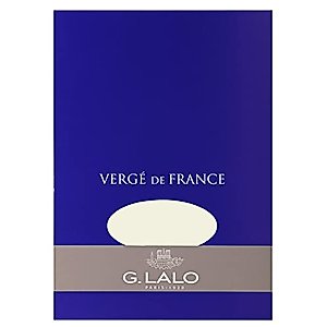 Lalo 11400L - Pad of 50 Plain Laid Sheets A5, 100 g, Vergé De France, White