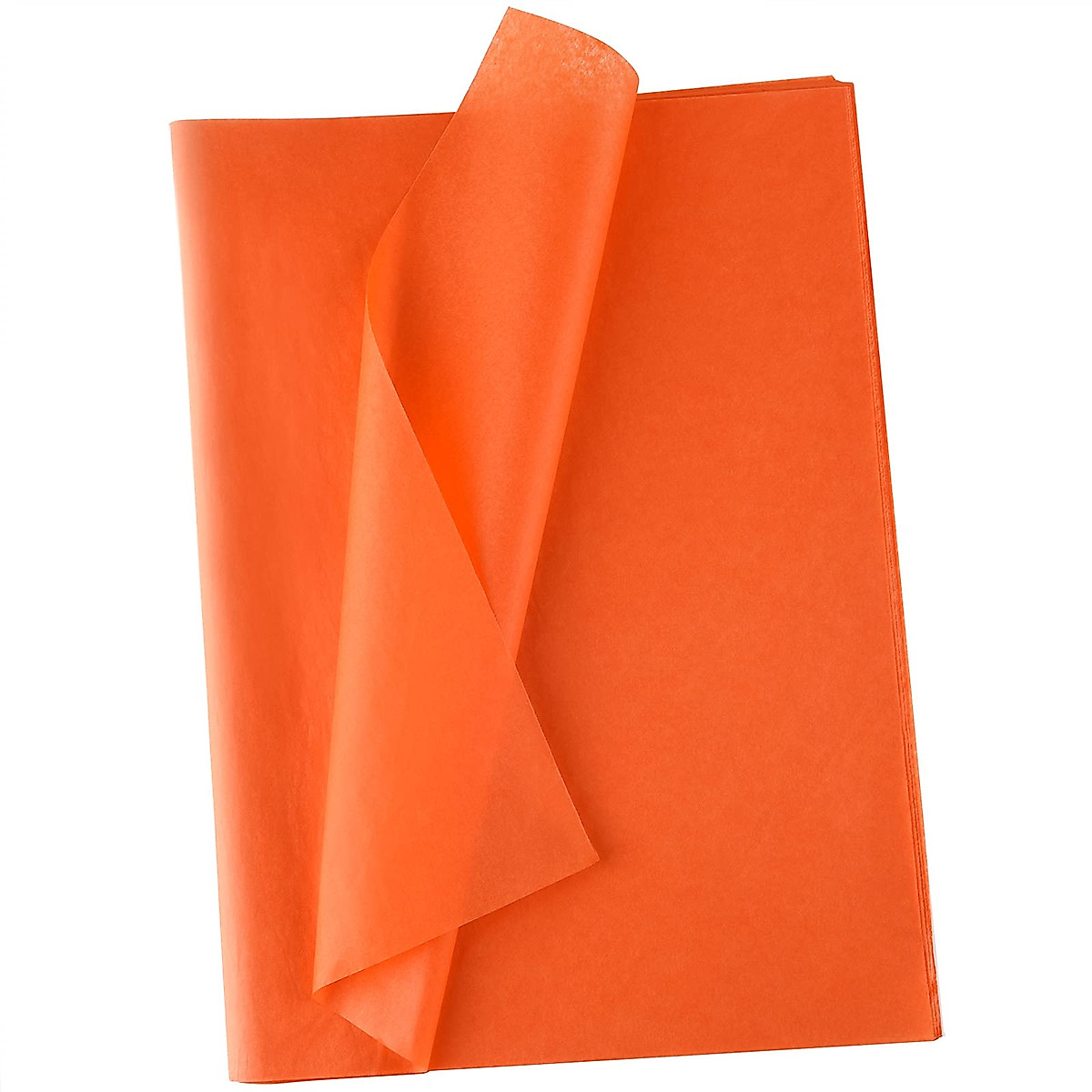 MIAHART 60 Sheets Orange Tissue Paper for Gift Wrapping Halloween Tissue Paper Bulk for Packaging Floral Birthday Christmas Halloween DIY Crafts Pompoms