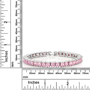 Gem Stone King Princess Cut Cubic Zirconia Classic Tennis Bracelet for Women (15.00 Cttw, 4MM CZ, Size 7 Inch)